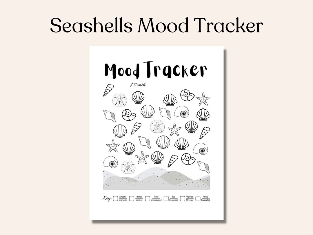 Seashells Mood Tracker Printable Mood Tracker Instant - Etsy