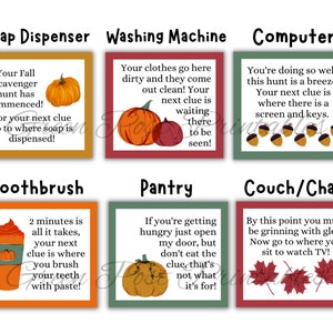 Autumn Indoor Scavenger Hunt: Kids Fall Activity (printable Digital ...