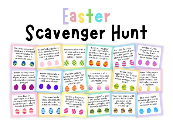 Easter Scavenger Hunt Indoor Scavenger Hunt Game for Kids | Etsy