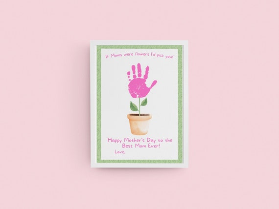 Flower Handprint Art / Mother's Day Gift / Baby Toddler - Etsy