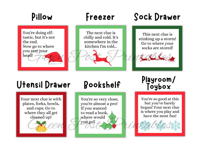 Christmas Scavenger Hunt: Indoor Game for Kids (printable PDF Digital ...