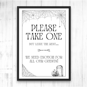 Halloween Candy Sign: Please Take One Printable (printable Digital ...