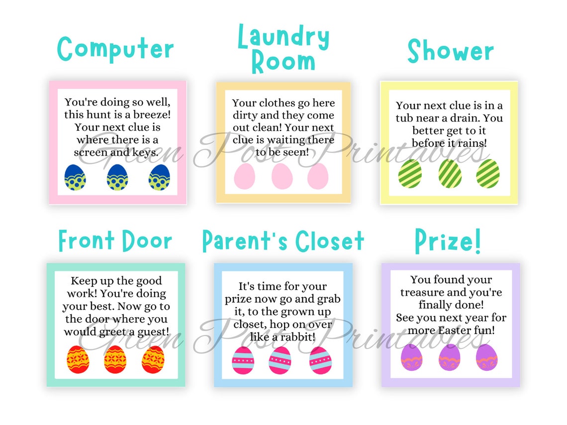 Easter Scavenger Hunt Indoor Scavenger Hunt Game for Kids | Etsy