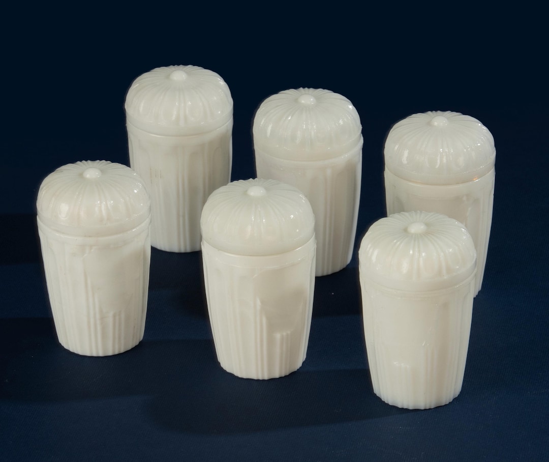 Set of 6 Small Antique Storage Jars - Glass - Etsy