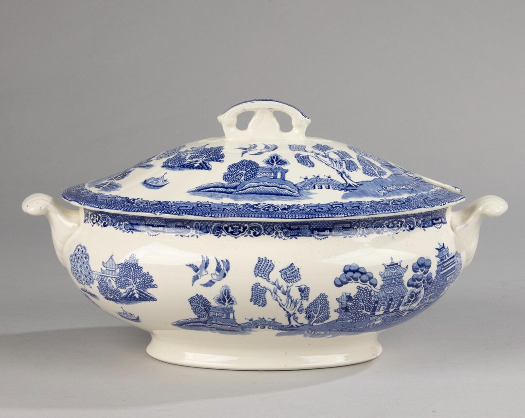 Large Tureen Alfred Meakin Old Willow - Etsy