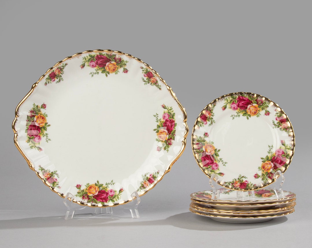 7-piece Cake Set - Royal Albert - Old Country Roses - Etsy