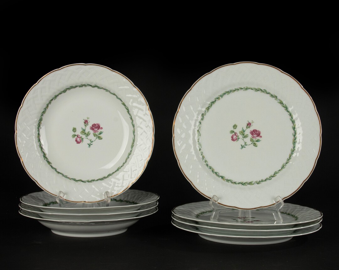 Set of 8 Plates - Bernardaud Limoges - Isabelle - Etsy