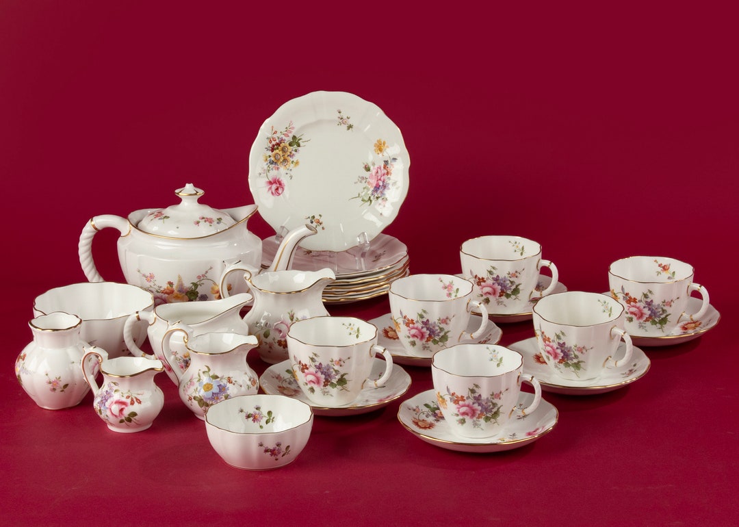 20-piece Tea Set Royal Crown Derby Posies - Etsy