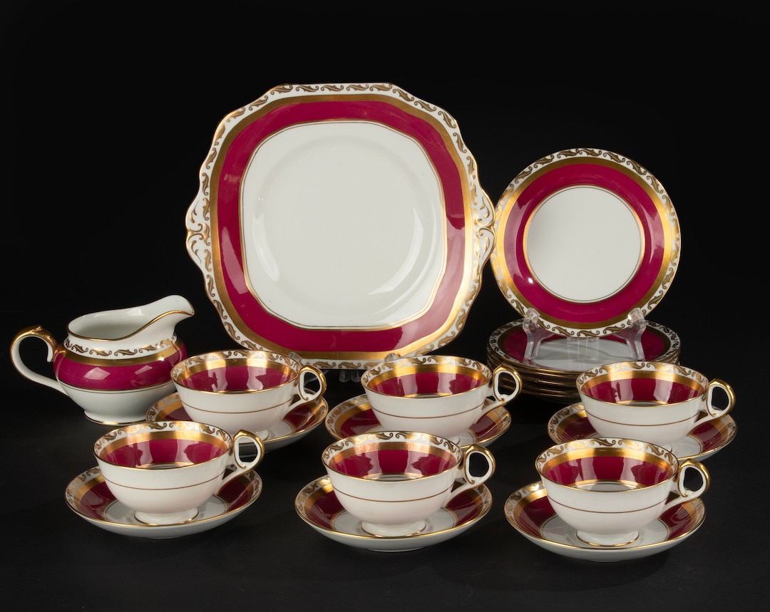 14-piece Tea and Cake Set - Olde Royale China - Etsy