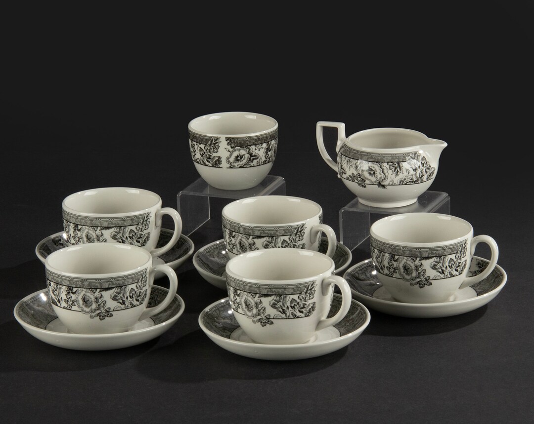 7-piece Tea Set - Wedgwood Fleur Damask - Etsy