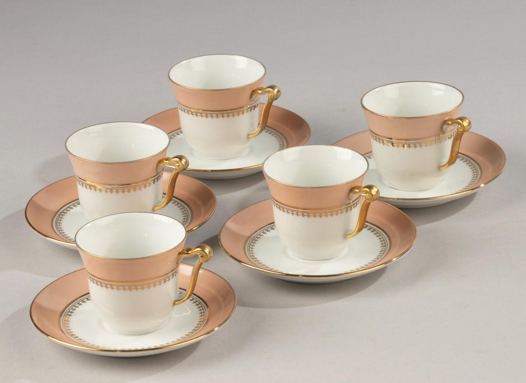 Set of 5 Coffee Cups - Raynaud Limoges - Etsy