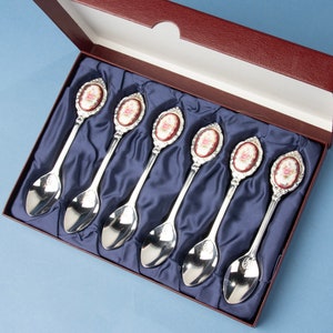 Set of 6 Tea Spoons Silver-plate and Porcelain - Etsy