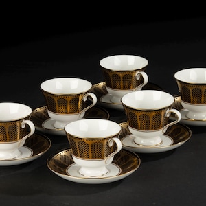 Set of 6 Tea Cups and Saucers - Spode - Marble Arch - Etsy