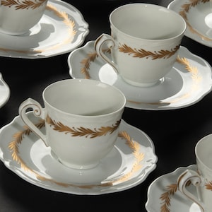Set of 9 Coffee Cups and Saucers - George Boyer Limoges - Etsy