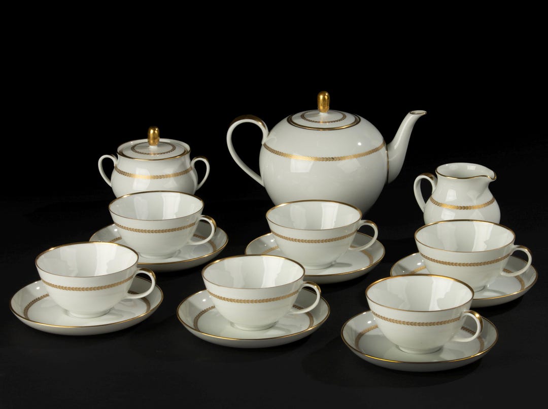 9-piece Tea Set Furstenberg Gold Laurel Trims - Etsy