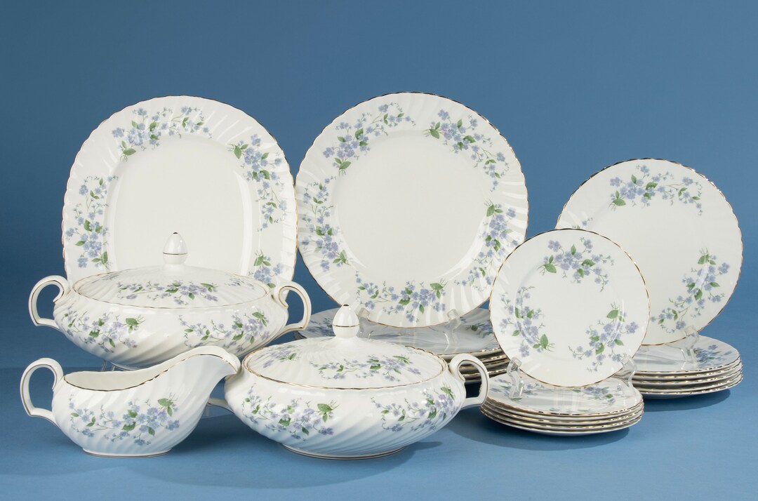 22-piece Dinner Set - Royal Adderley - Forget Me Not - Etsy