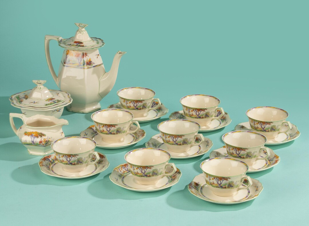 12-piece Tea Set John Maddock Minerva Woodland - Etsy