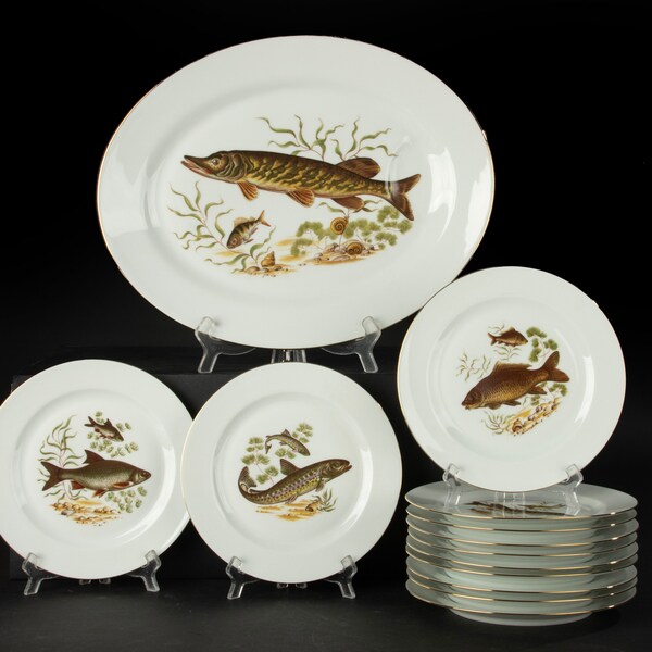 Limoges Fish Plates - Etsy