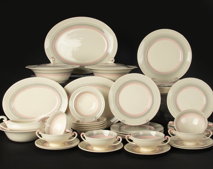 37-piece Set Art Deco Dinnerware - Myott - Hand Painted - Etsy
