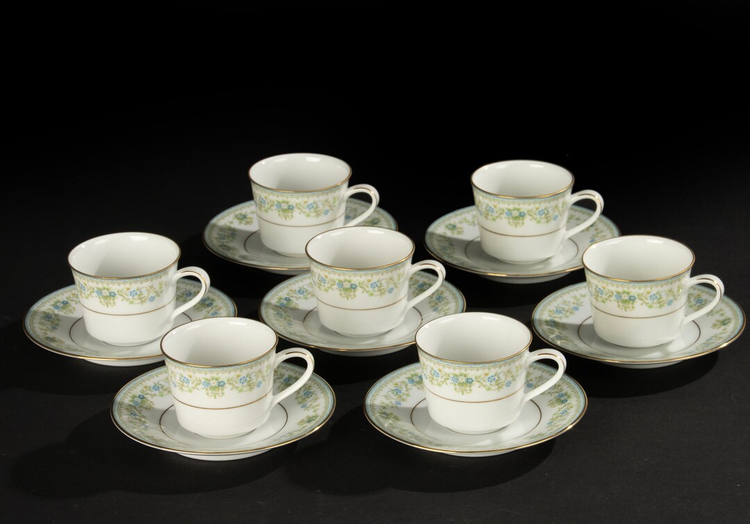 Set of 7 Coffee Cups and Saucers - Noritake - Spring Meadow - Etsy