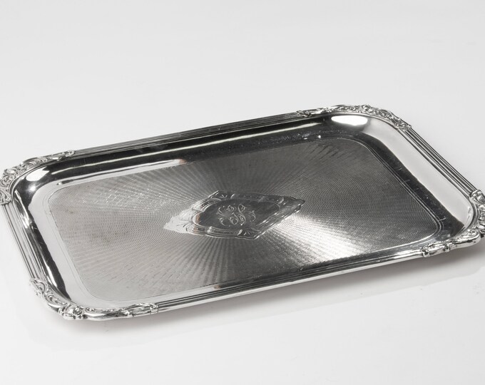 Large Silver Plated Serving Tray - Etsy