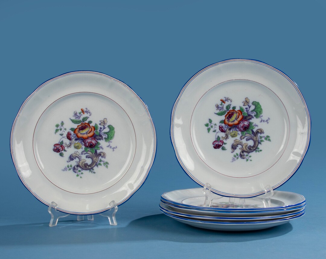 Set of 6 Antique Ceramic Breakfast Plates - Etsy