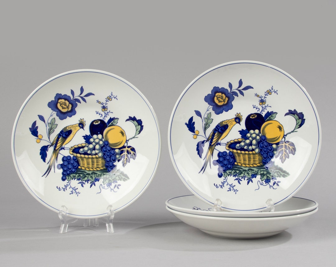 Set of 4 Soup Plates Spode Blue Bird - Etsy