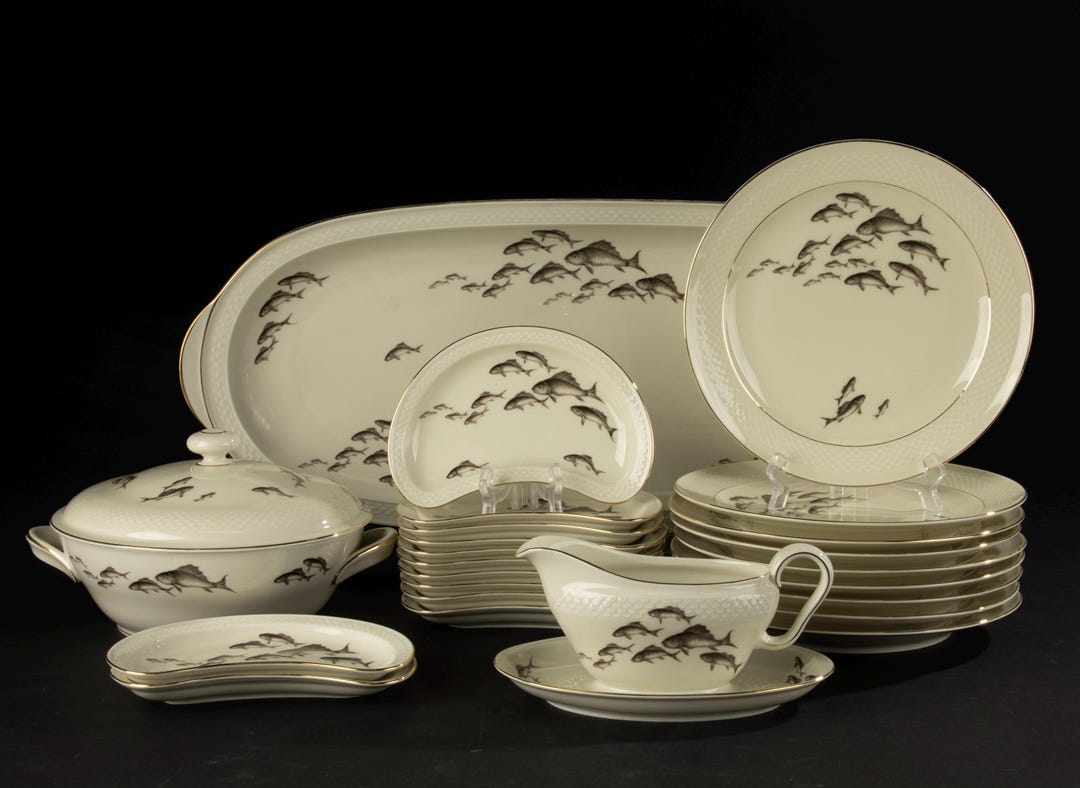 24-piece Fish Dinnerware - Thomas Rosenthal - Etsy