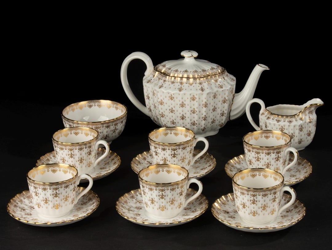 9-piece Tea Set Spode Fleur De Lys - Etsy