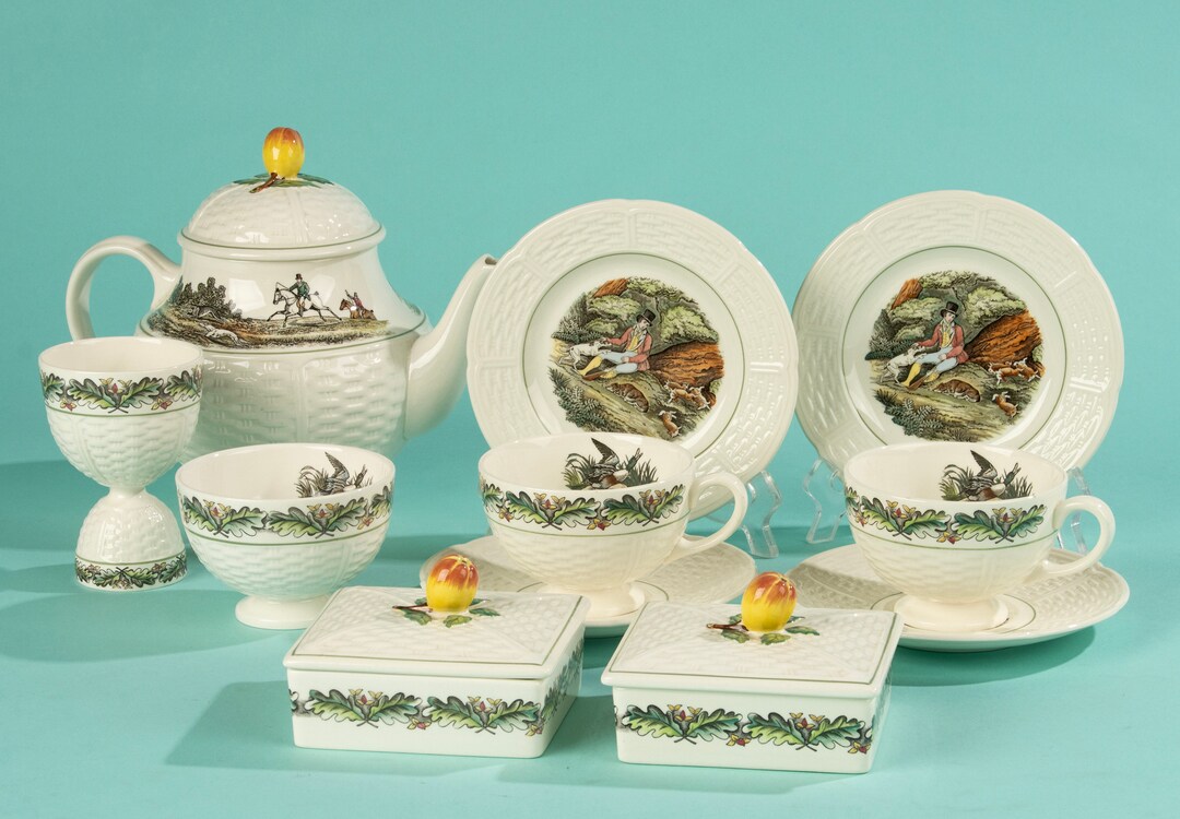 9-piece Tea Set Wedgwood Willow Weave - Etsy