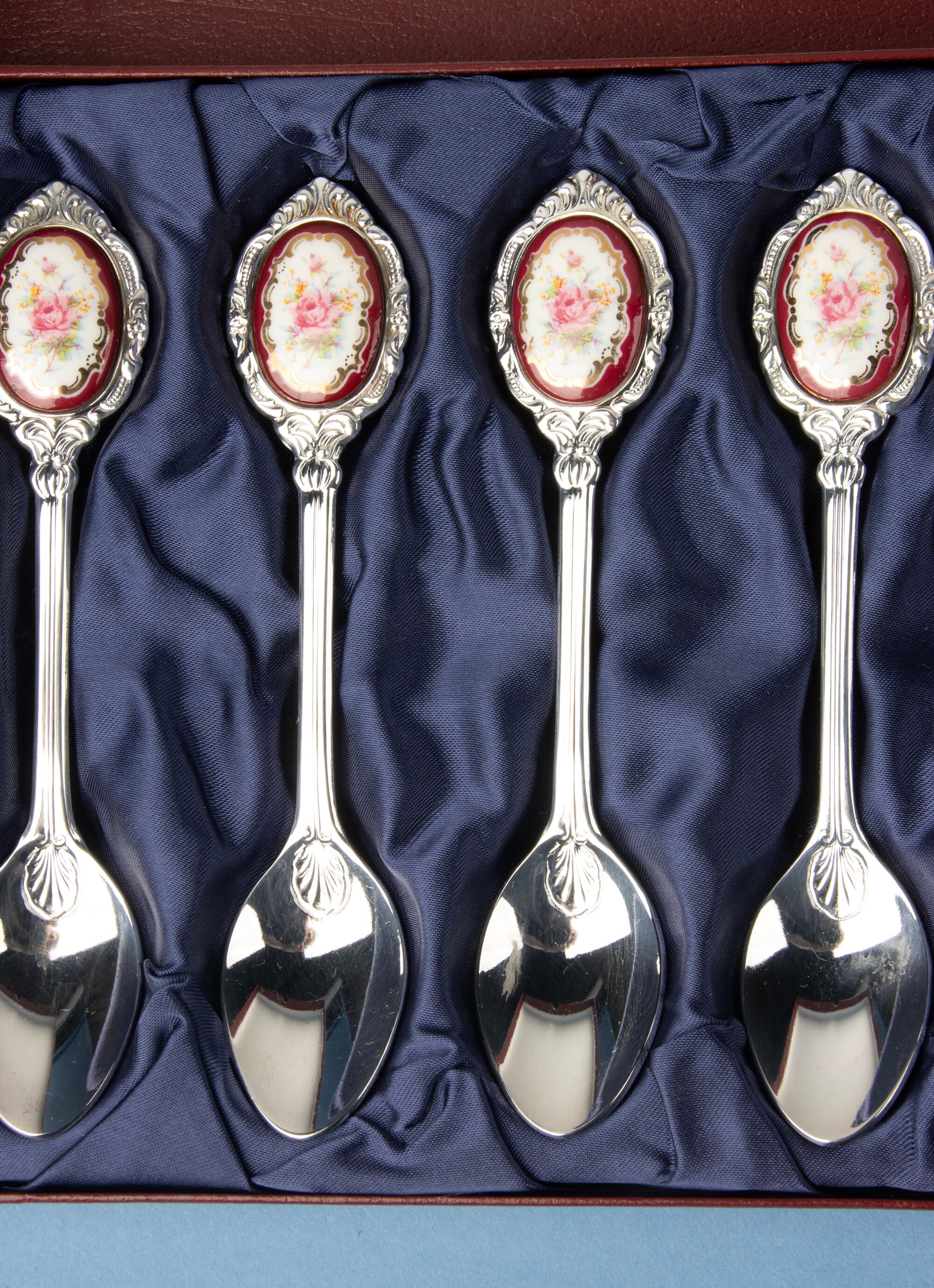 Set of 6 Tea Spoons Silver-plate and Porcelain - Etsy