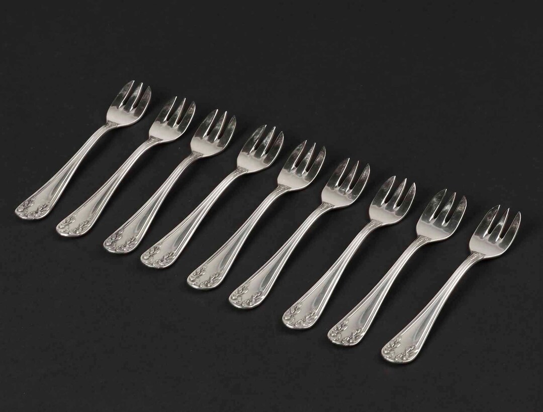 9-piece Set Silver Plated Cake Forks - Etsy
