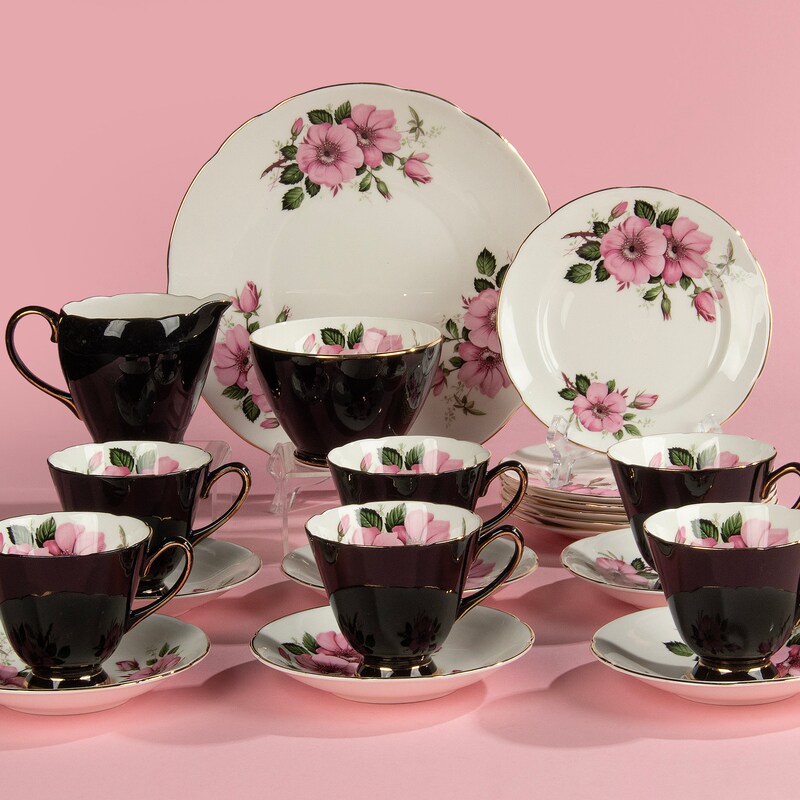 Black Tea Set - Etsy
