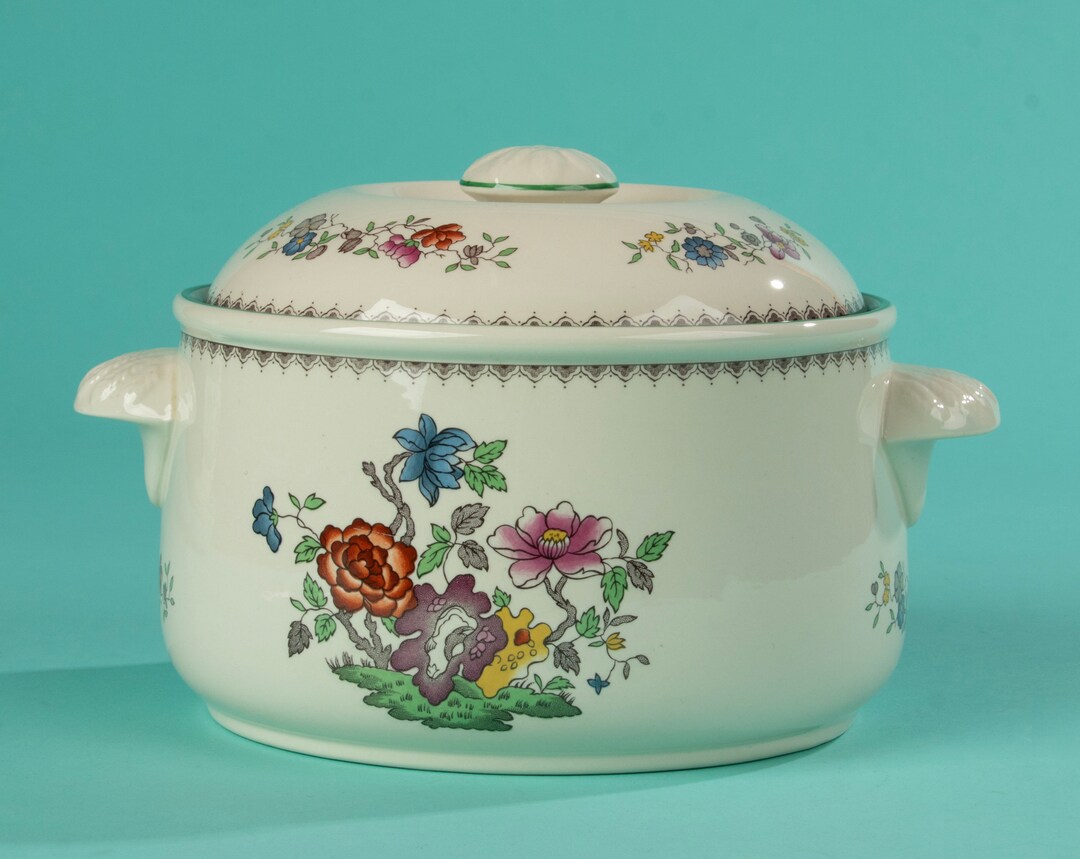 Lidded Dish - Spode - Chinese Rose - Etsy