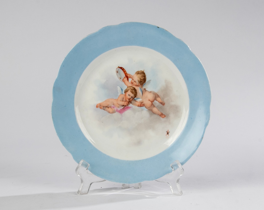 Antique Cabinet Plate - Angels - Etsy