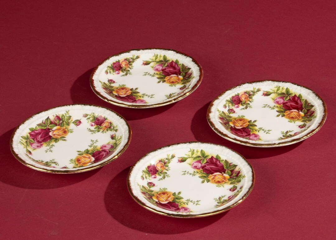 Set of 4 Small Plates - Royal Albert - Old Country Roses - Etsy