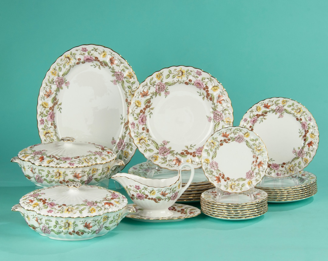 28-piece Set Dinnerware - Spode - Floral Tapestry - Etsy