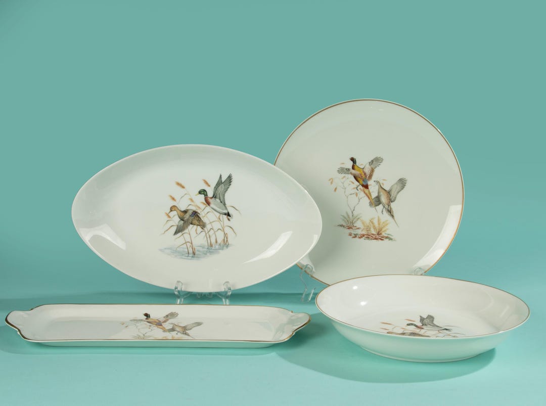 Set of 4 Serving Dishes - Porcelaine De Paris - Ducks - Etsy