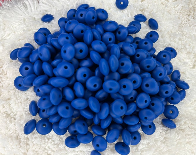 10 Pack Dark Blue Lentil 14mm Beads Beaded Pen, Beaded Bracelet, Makeup ...