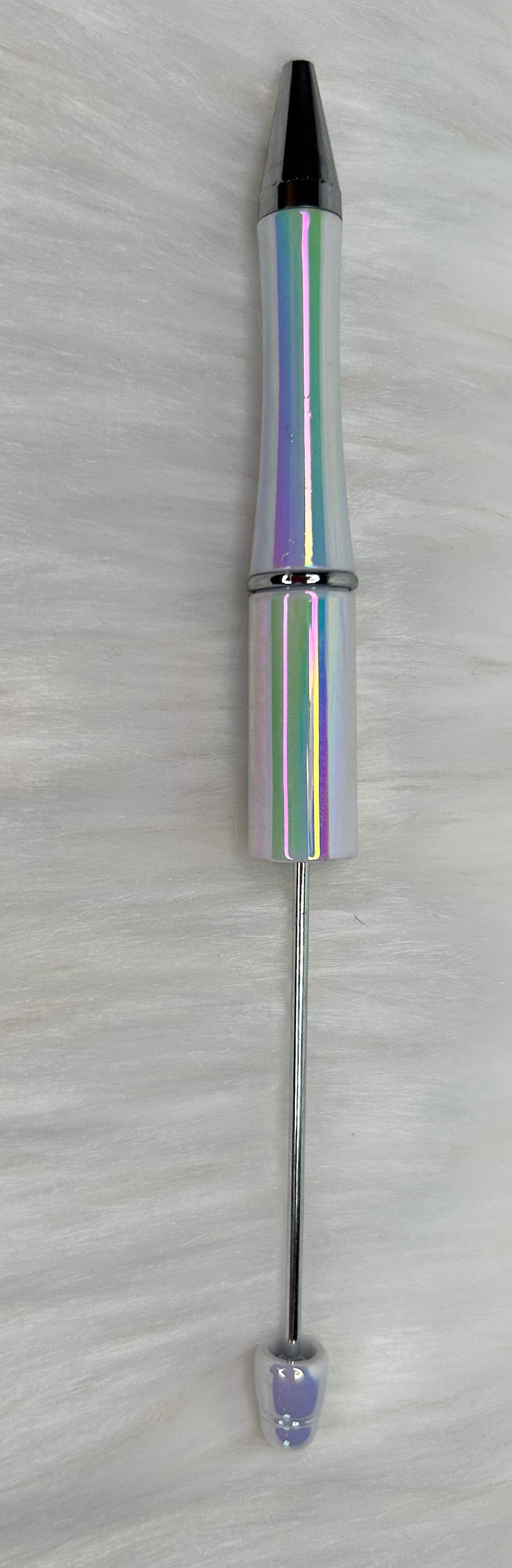 White Opal Beadable Pens, DIY Blank Bead Pens Use Acrylic or Silicone ...