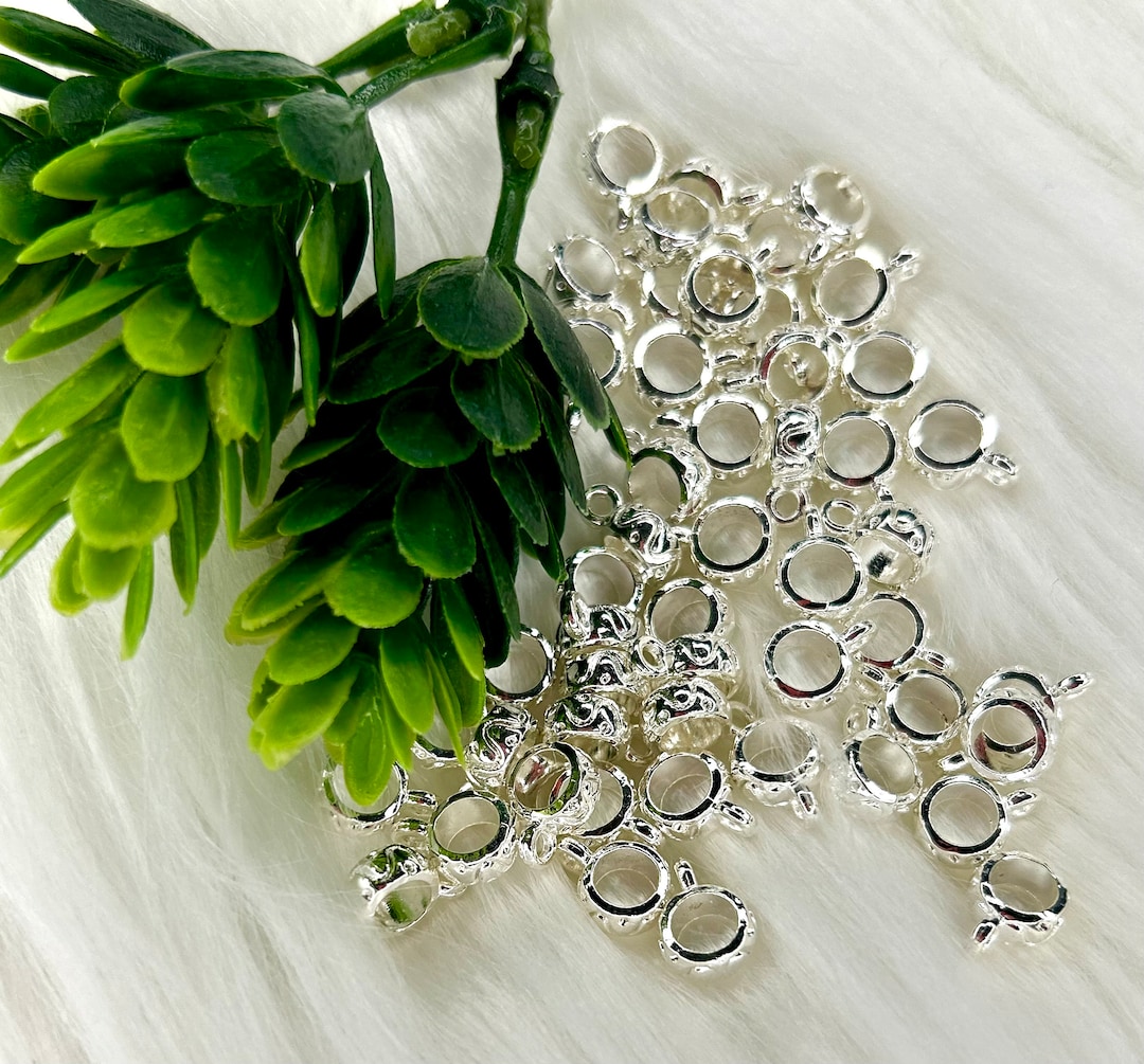 25 Pack Sliver or Gold Bail Charm Holders 7.5mm - Cute Spacers ...