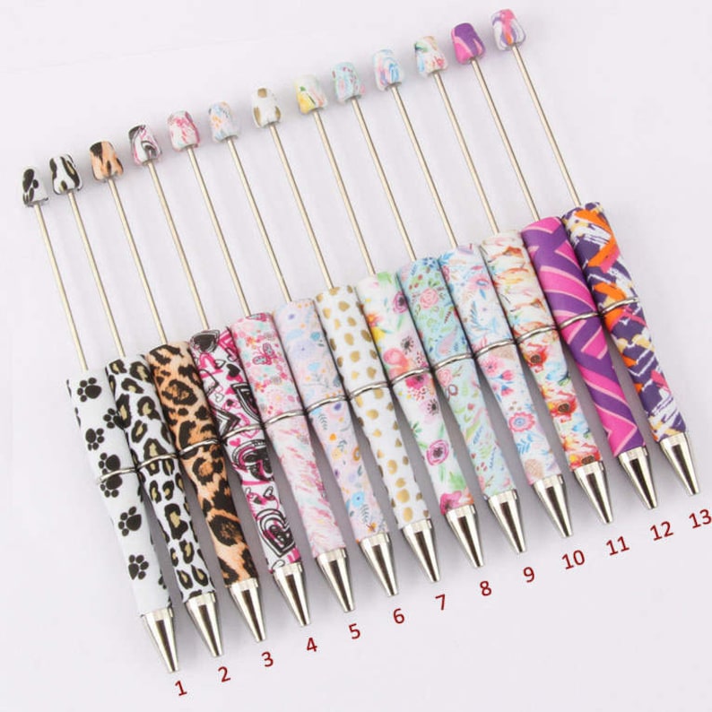 HEY NEW Printed/patterned Beadable Pens DIY Plastic Blank - Etsy