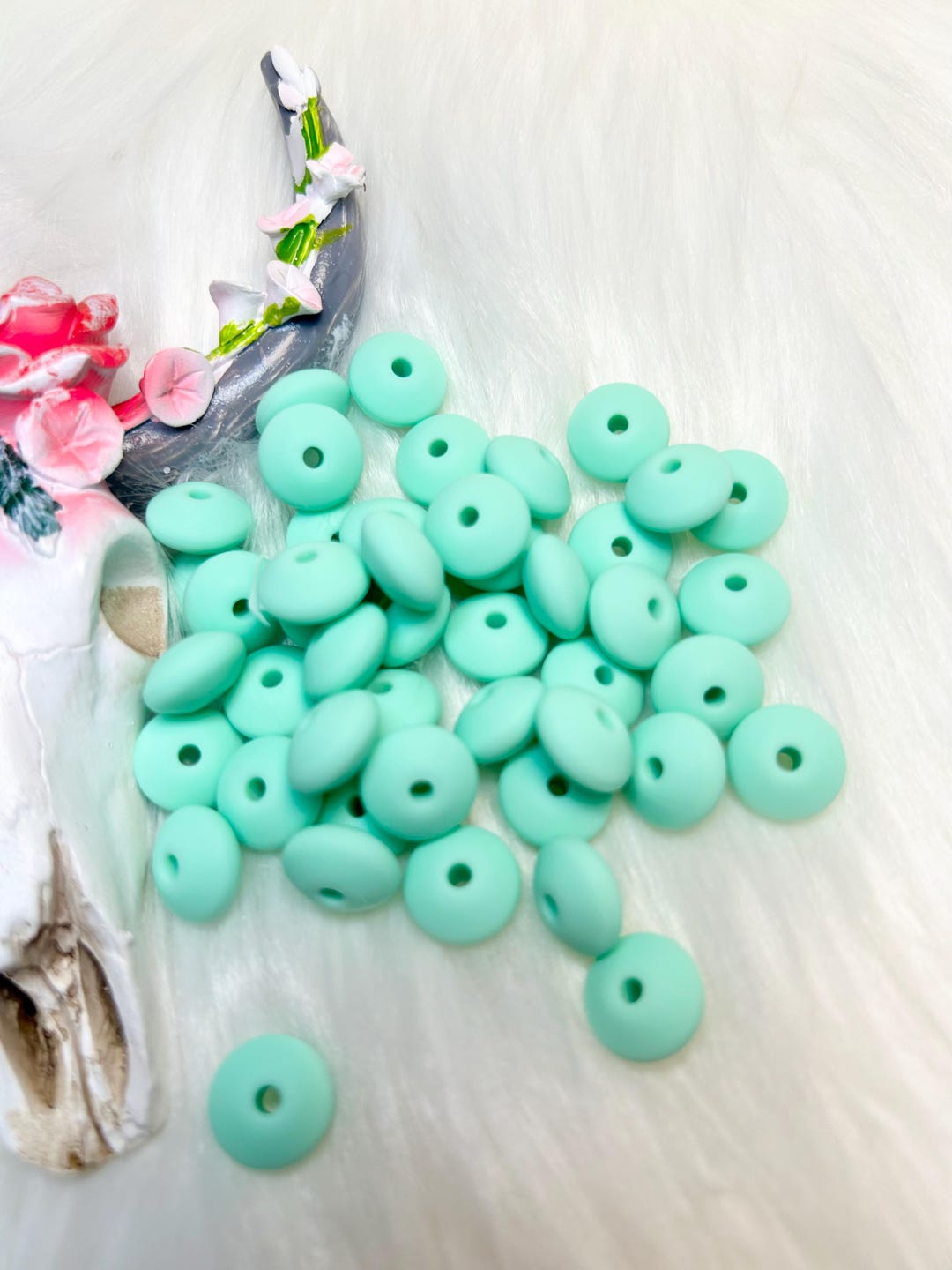 10 Pack Mint Lentil 14mm Beads Beaded Pen, Beaded Bracelet, Makeup ...