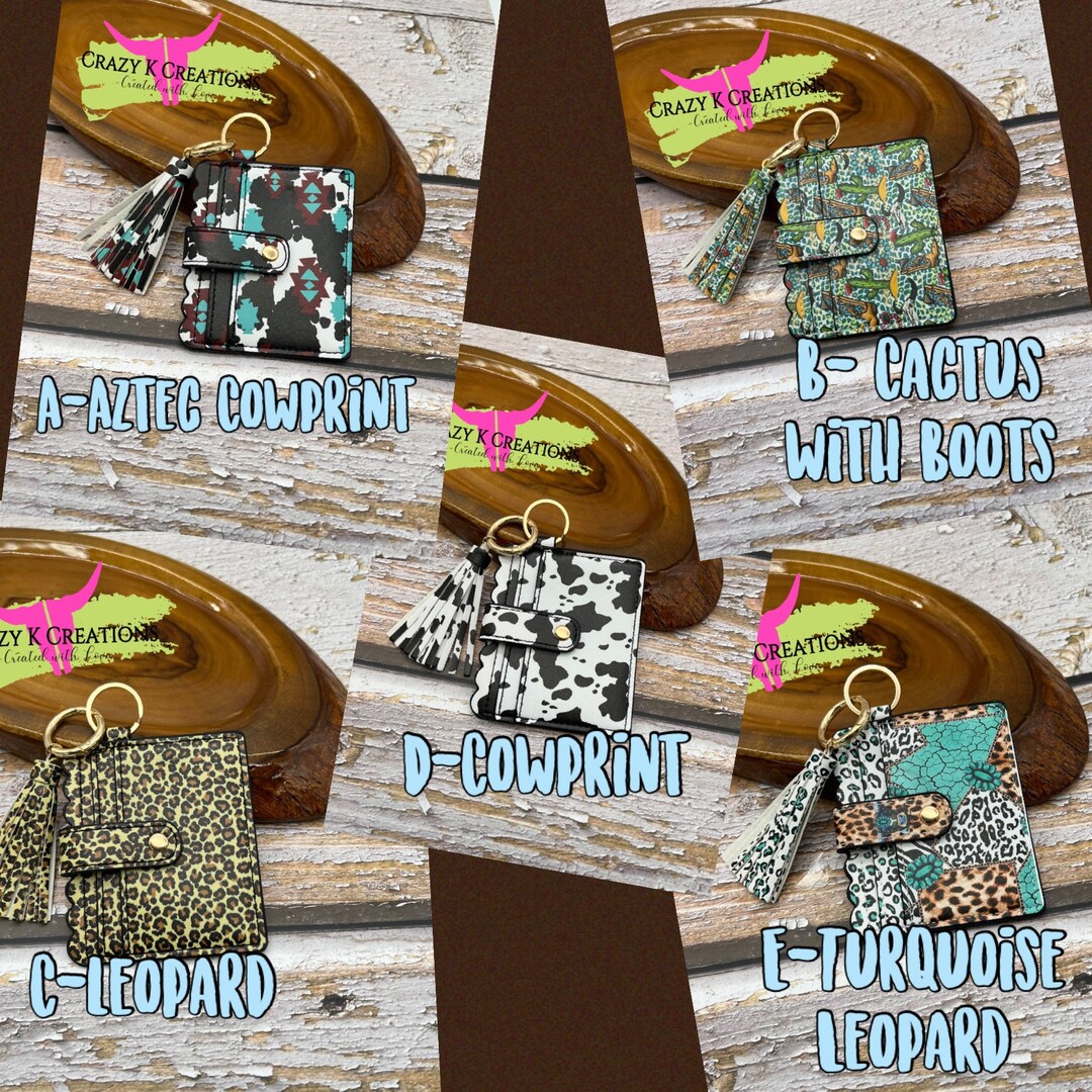 Keychain Wallet With Tassel, Key Chain Card Holder, Wristlet, Bangle ...