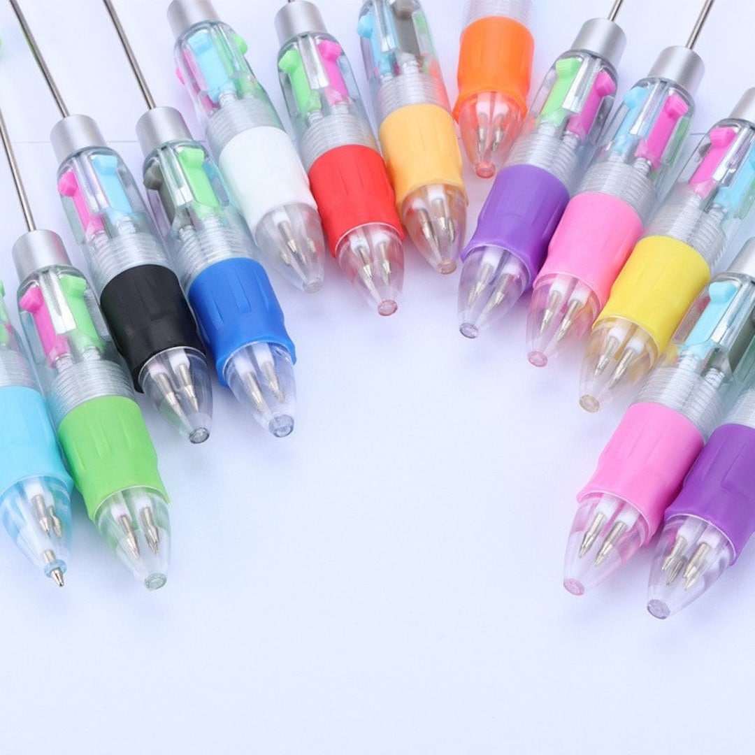 Beadable Multicolor Clicker Pens Multi Ink Pens Multi Pen Retractable ...