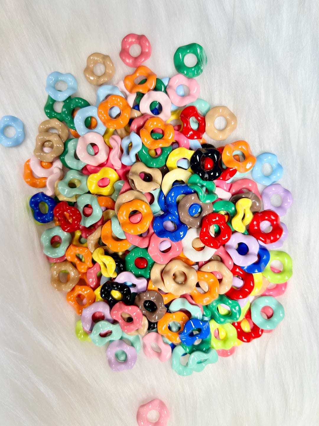 12MM 10 Pack Mixed Bright Tone Colors Large Hole - Wavy 12mm Spacers ...