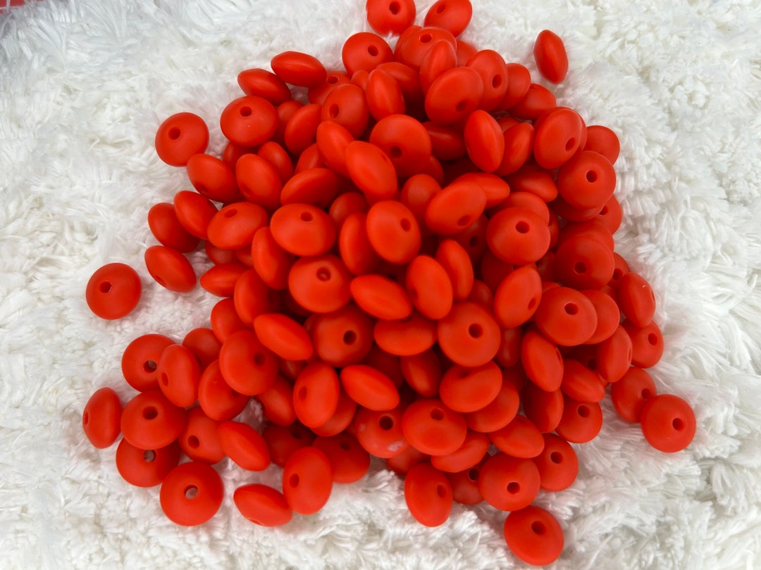 10 Pack Red Lentil 14mm Beads Beaded Pen, Beaded Bracelet, Makeup ...