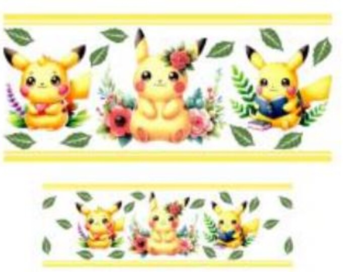 Pikachu Floral Wrap UV DFT Sticker Print for Mini Tumbler Keychain ...