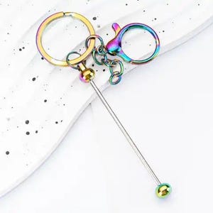 Premium Beadable Keychain With Matching Bars , Crafting Blanks ...