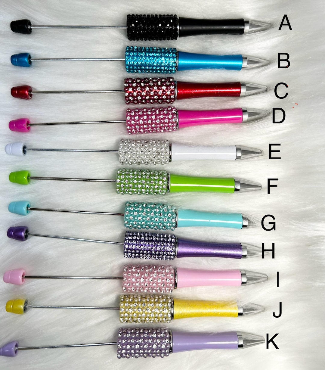 DIY Rhinestone Beadable Pens, Plastic Pens, for Chunky Bubblegum Beads ...